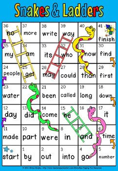 sight word snakes and ladders game - Made By Teachers