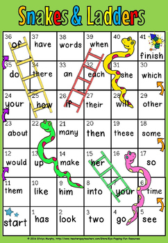 sight word snakes and ladders game | Made By Teachers