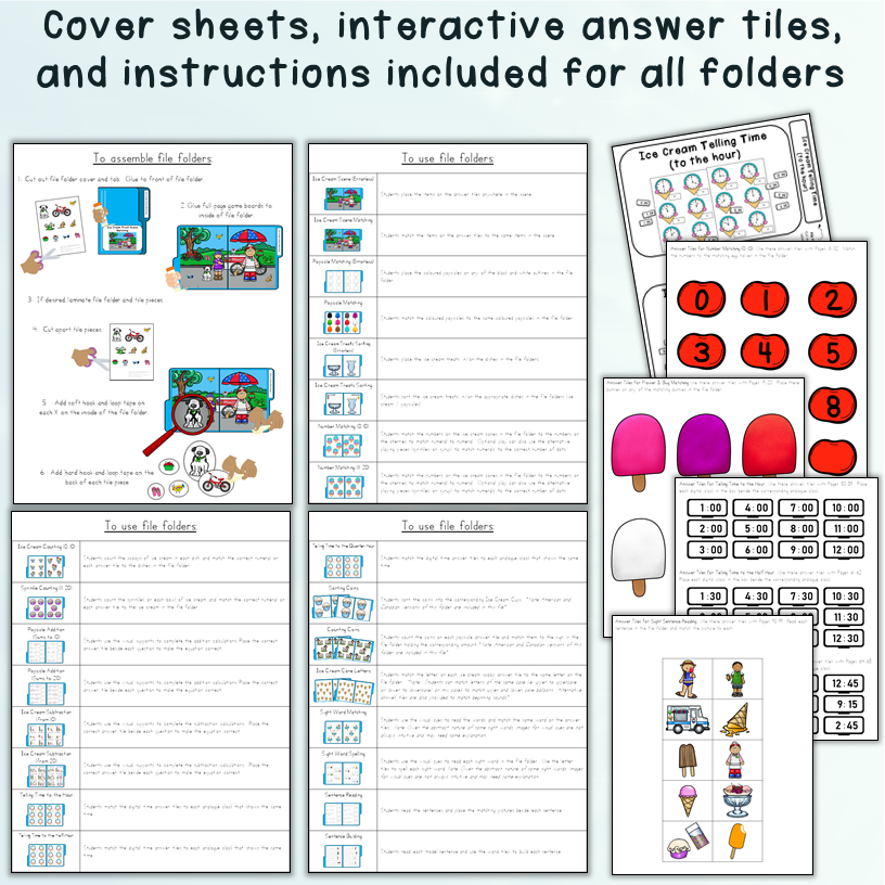 June Ice Cream File Folders | Made By Teachers