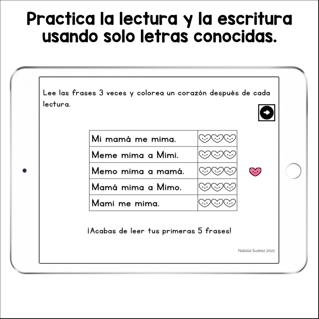 Cartilla fonética - Lectoescritura - Letra M BOOM Cards | Made By Teachers