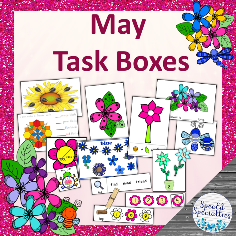 May Task Boxes (Flower & Bugs) - Made By Teachers