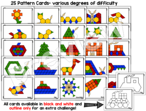 Pattern Block Puzzle Cards- Set 1 | Made By Teachers