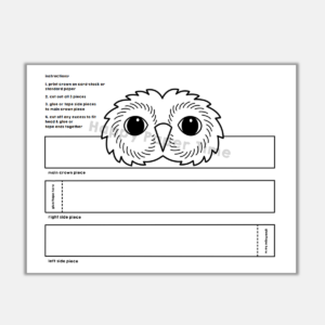 Snowy owl Paper Crown Printable Coloring Craft | Made By Teachers