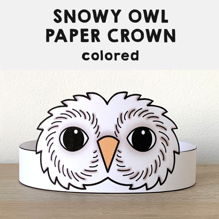 Snowy owl Paper Crowns Printable Coloring Craft | Made By Teachers