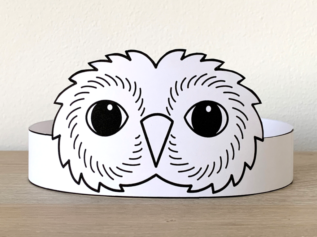 Snowy owl Paper Crowns Printable Coloring Craft - Made By Teachers
