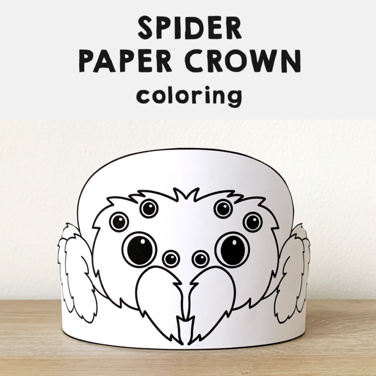 Spider insect Paper Crown Printable Coloring Craft | Made By Teachers