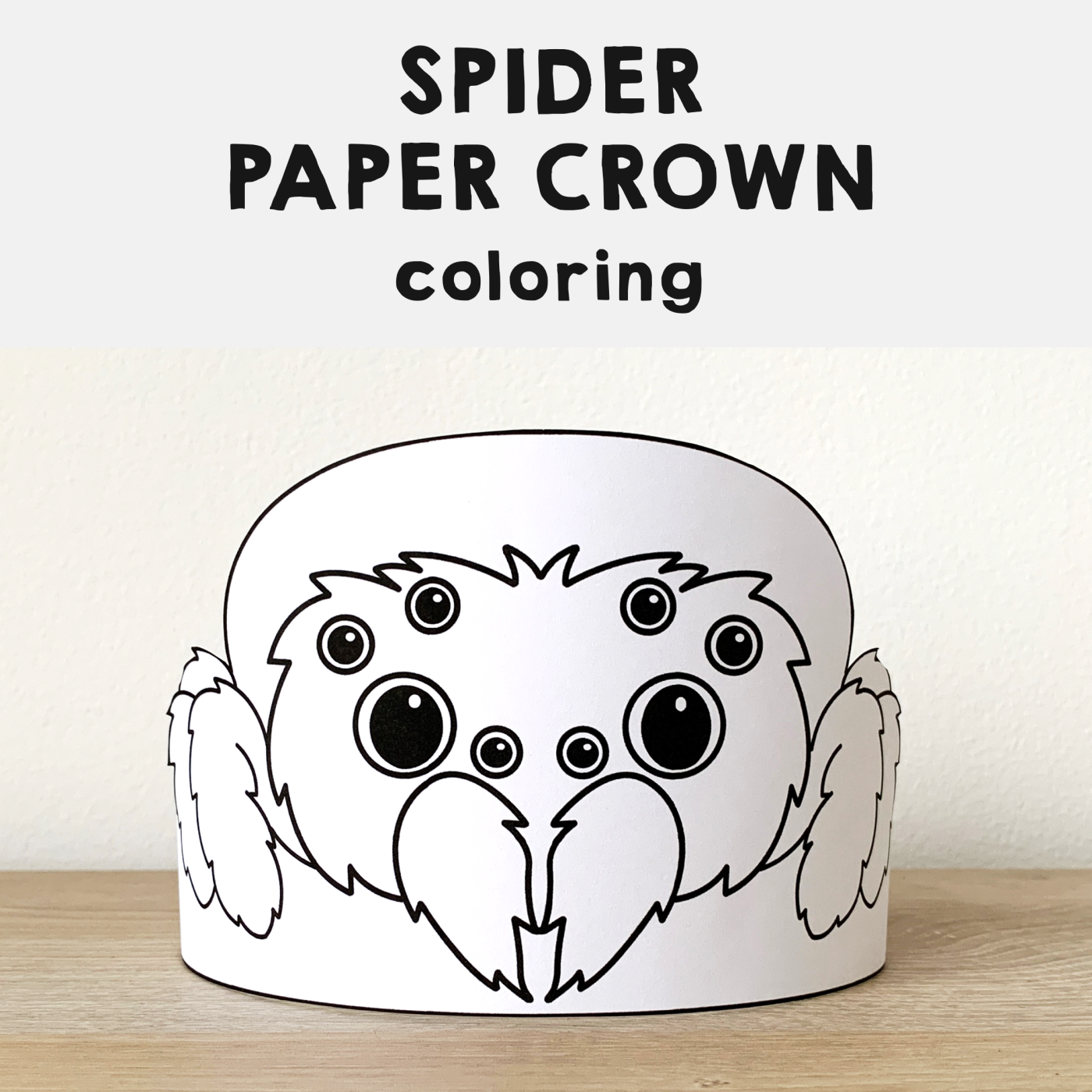 Spider insect Paper Crown Printable Coloring Craft | Made By Teachers