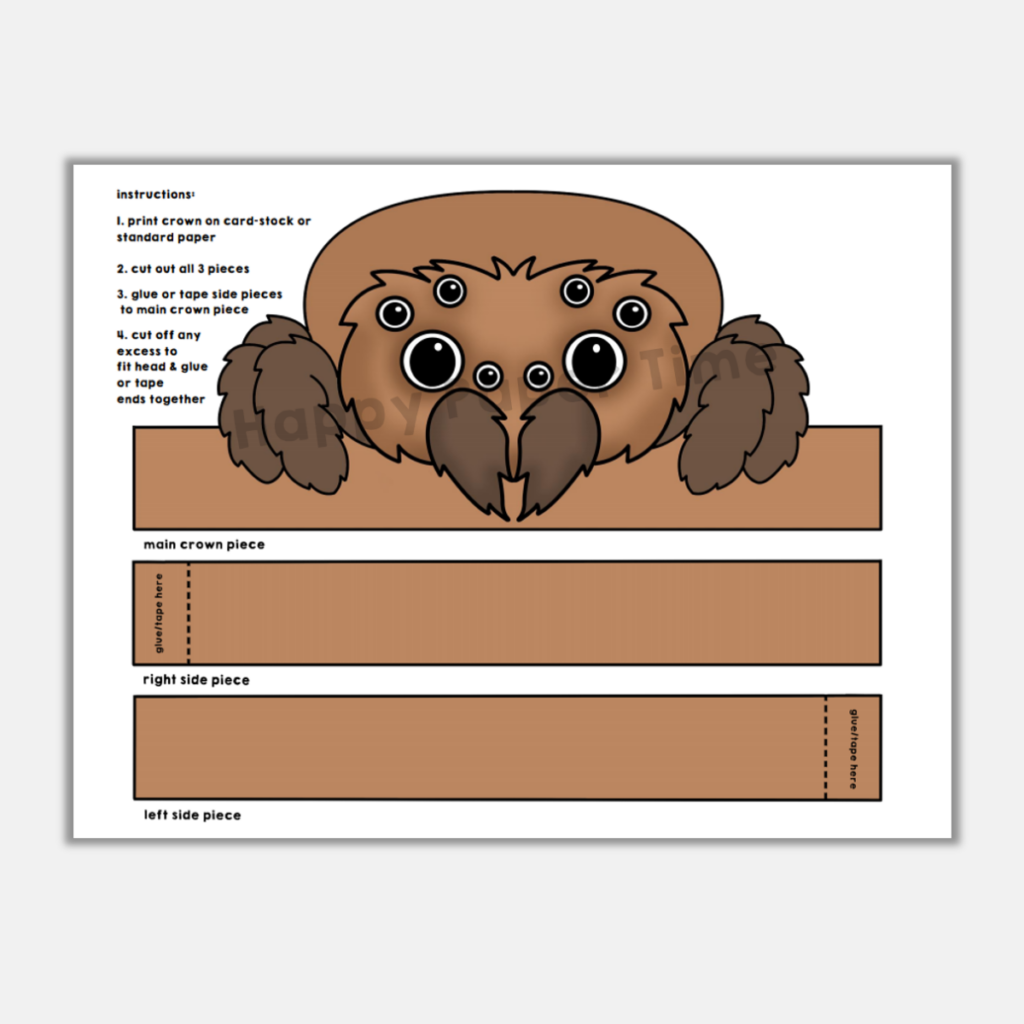 Spider insect Paper Crown Printable Costume Craft | Made By Teachers