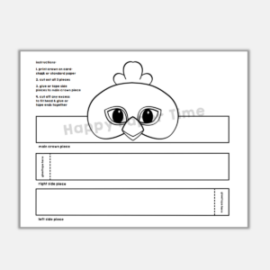 Chicken Paper Crown Printable Farm Coloring Craft - Made By Teachers