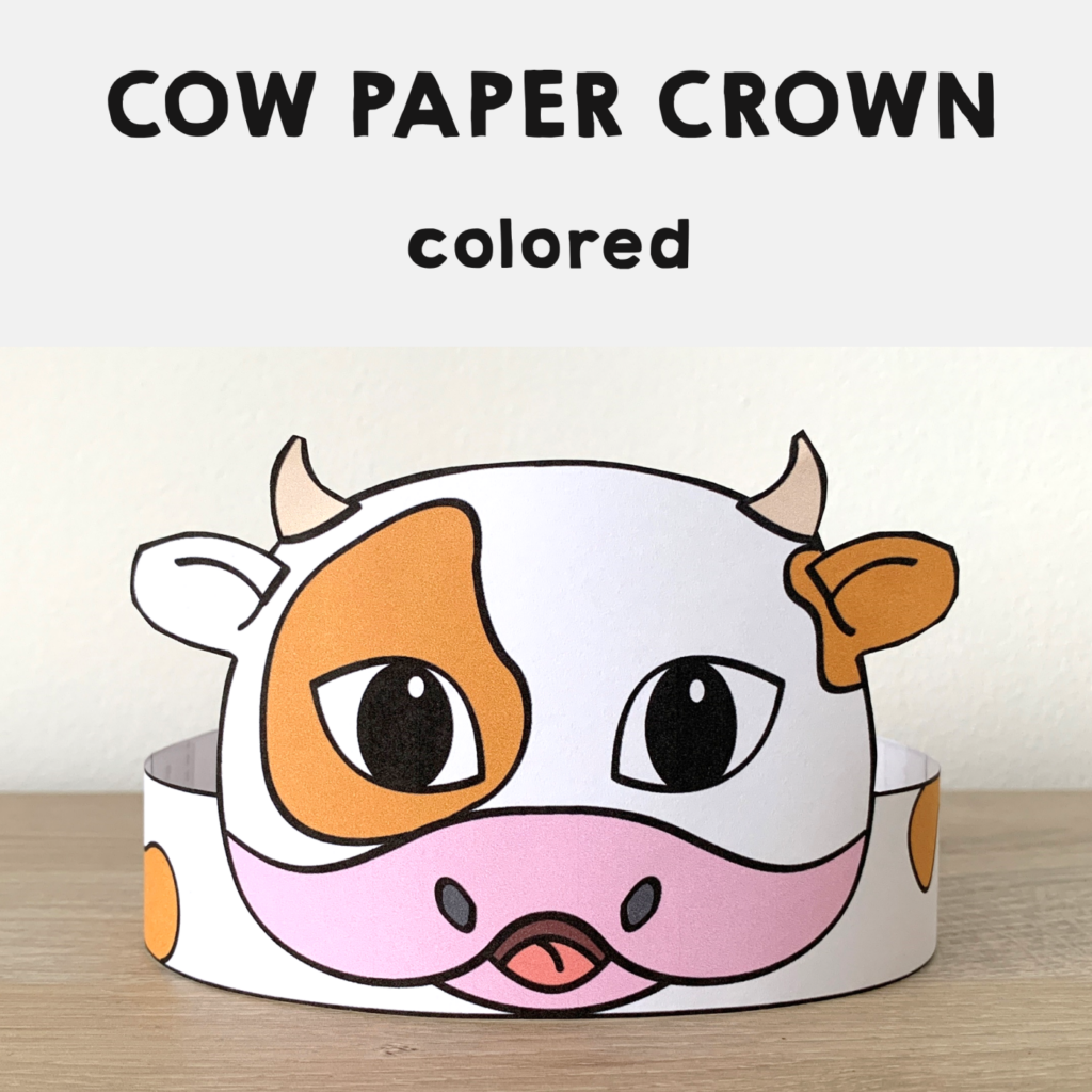 Farm Animals Paper Crowns Printable Coloring Craft Activity | Made By ...