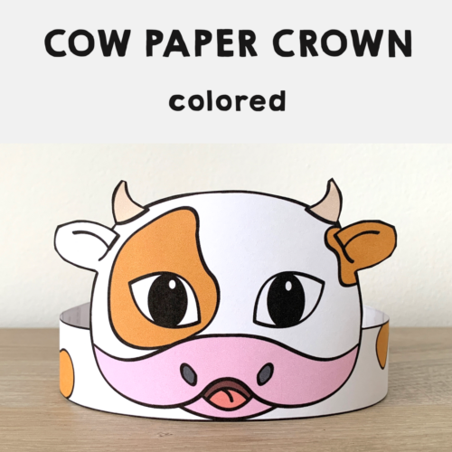 Cow Paper Crown Printable Farm Costume Craft - Made By Teachers