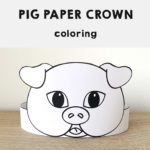 Pig Paper Crown Printable Farm Animal Coloring Craft - Made By Teachers