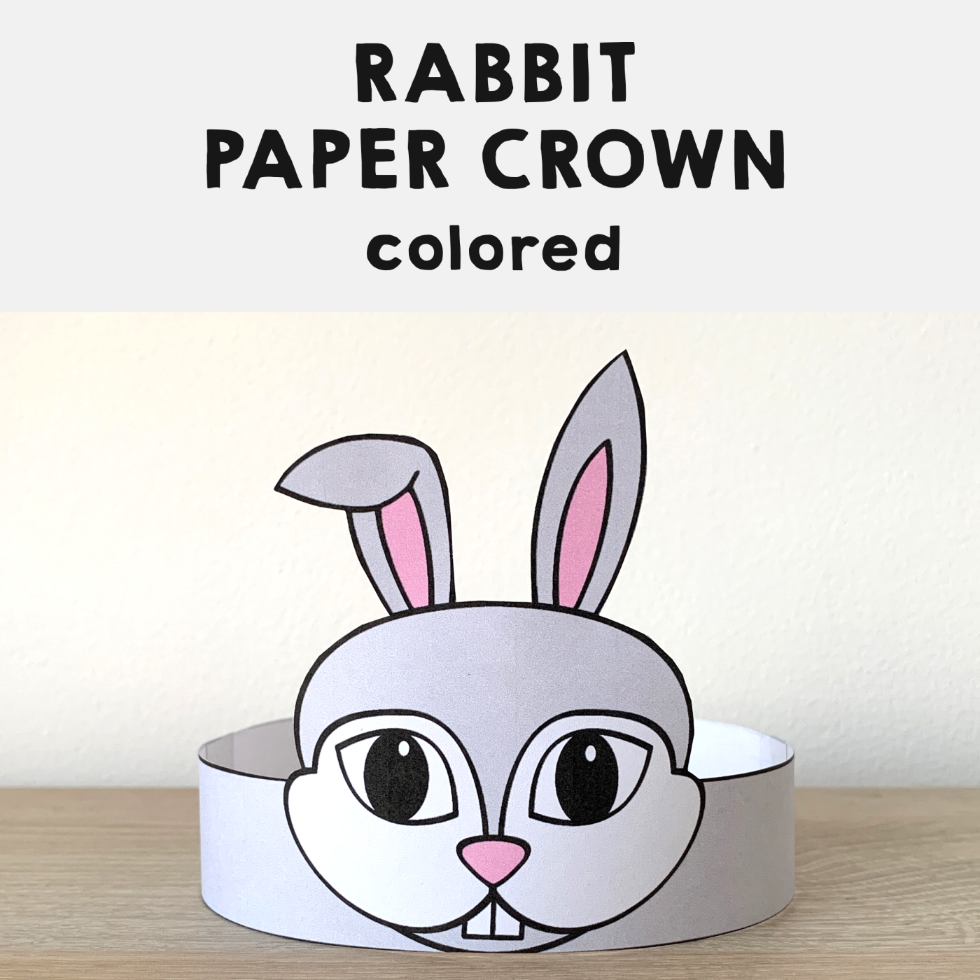 Rabbit Bunny Paper Crown Printable Farm Animal Costume Craft | Made By ...