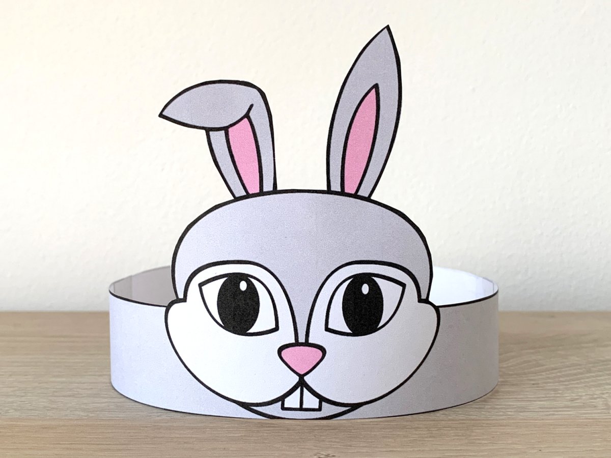 Rabbit Bunny Paper Crown Printable Farm Animal Costume Craft - Made By ...