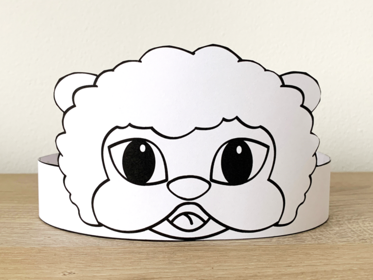 Sheep Paper Crown Printable Farm Animal Coloring Craft | Made By Teachers