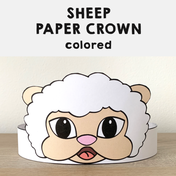 Sheep Paper Crown Printable Farm Animal Costume Craft | Made By Teachers