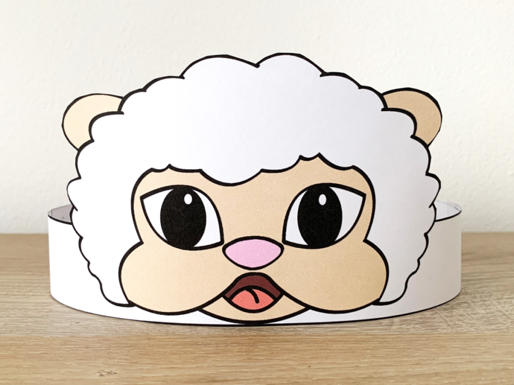 Sheep Paper Crowns Printable Farm Animal Coloring Craft | Made By Teachers