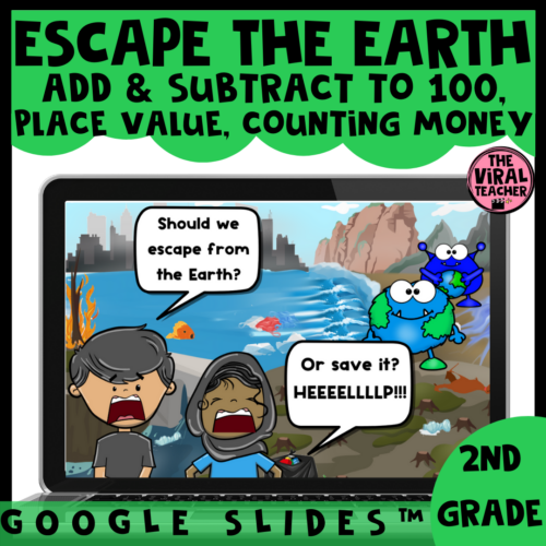 Earth Day Math Digital Escape Room Google Slides™ Activity for 2nd ...