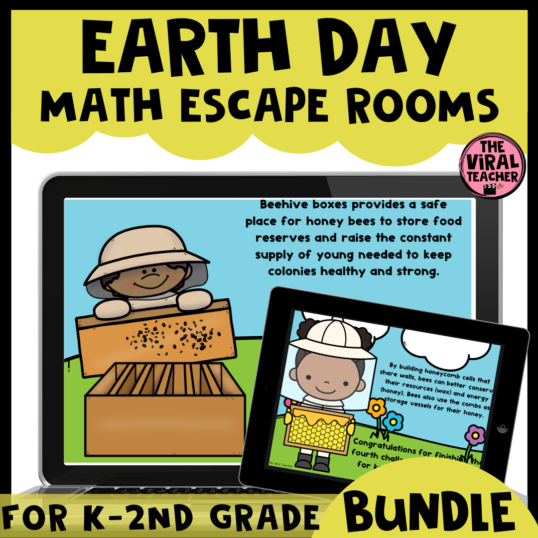 Earth Day Math Digital Escape Rooms for K - 2nd Grade on Google Slides ...
