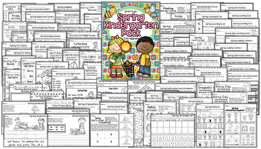 Spring Kindergarten Pack, No Prep, CCSS Aligned | Made By Teachers