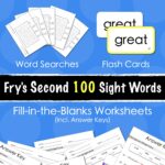 Fry's Second 100 Sight Words Fill-in-the-Blanks Worksheets + More ...