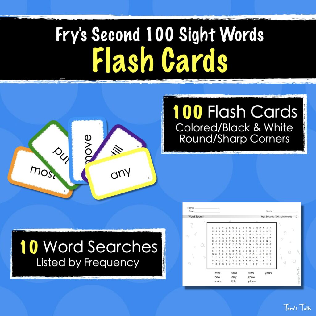 Fry's Second 100 Sight Words Fill-in-the-Blanks Worksheets + More ...