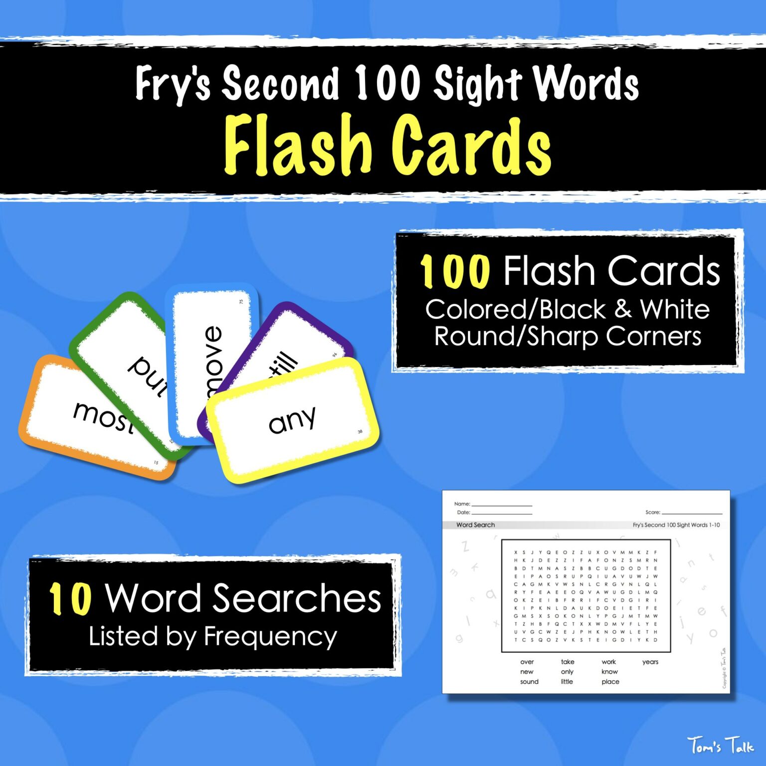 Fry's Second 100 Sight Words Fill-in-the-Blanks Worksheets + More ...
