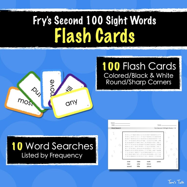 Fry's Second 100 Sight Words Fill-in-the-Blanks Worksheets + More ...