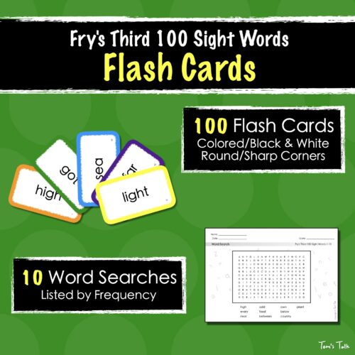 Fry's Third 100 Sight Words Fill-in-the-Blanks Worksheets + More ...