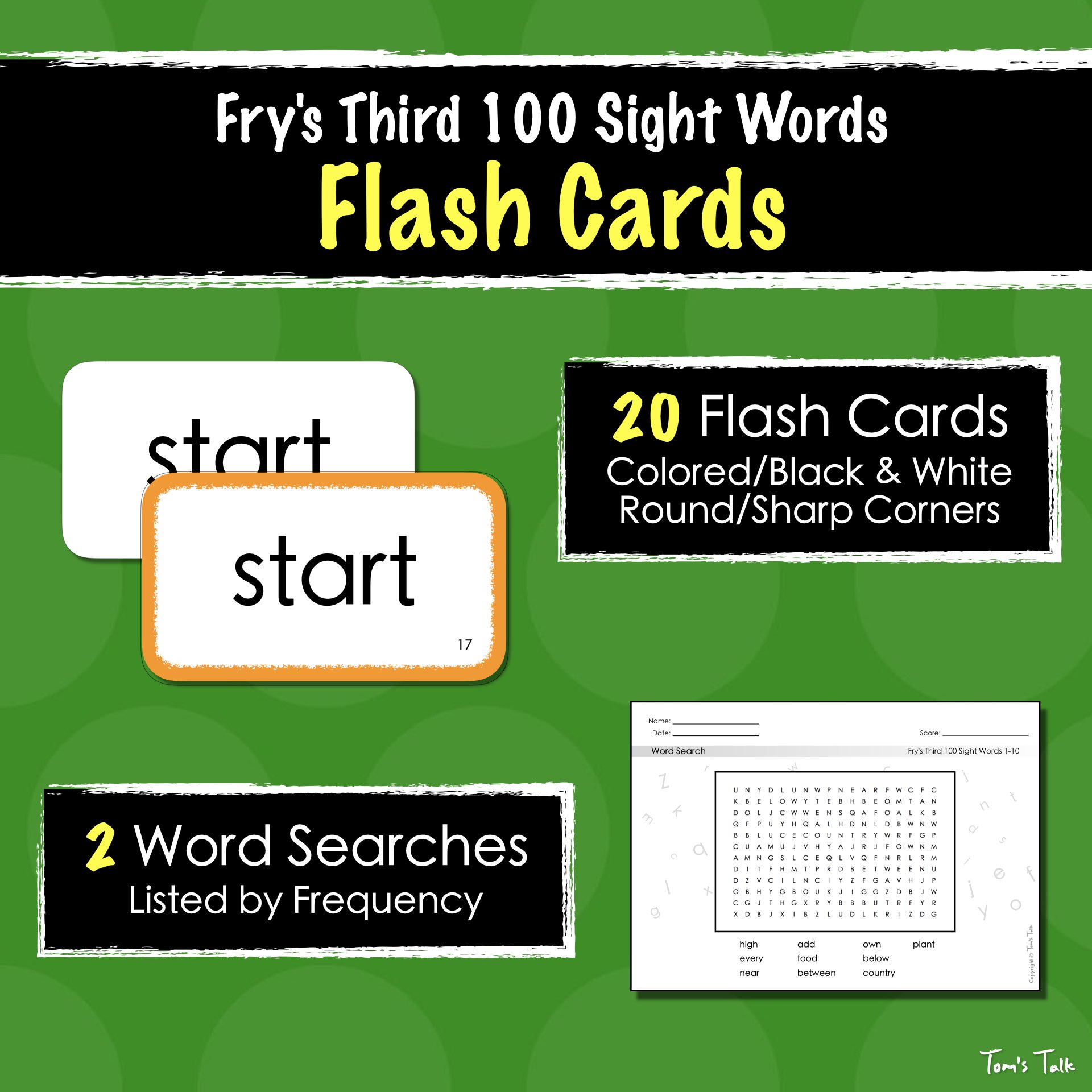 SAMPLE Fry's Third 100 Sight Words Fill-in-the-Blanks and More! | Made ...