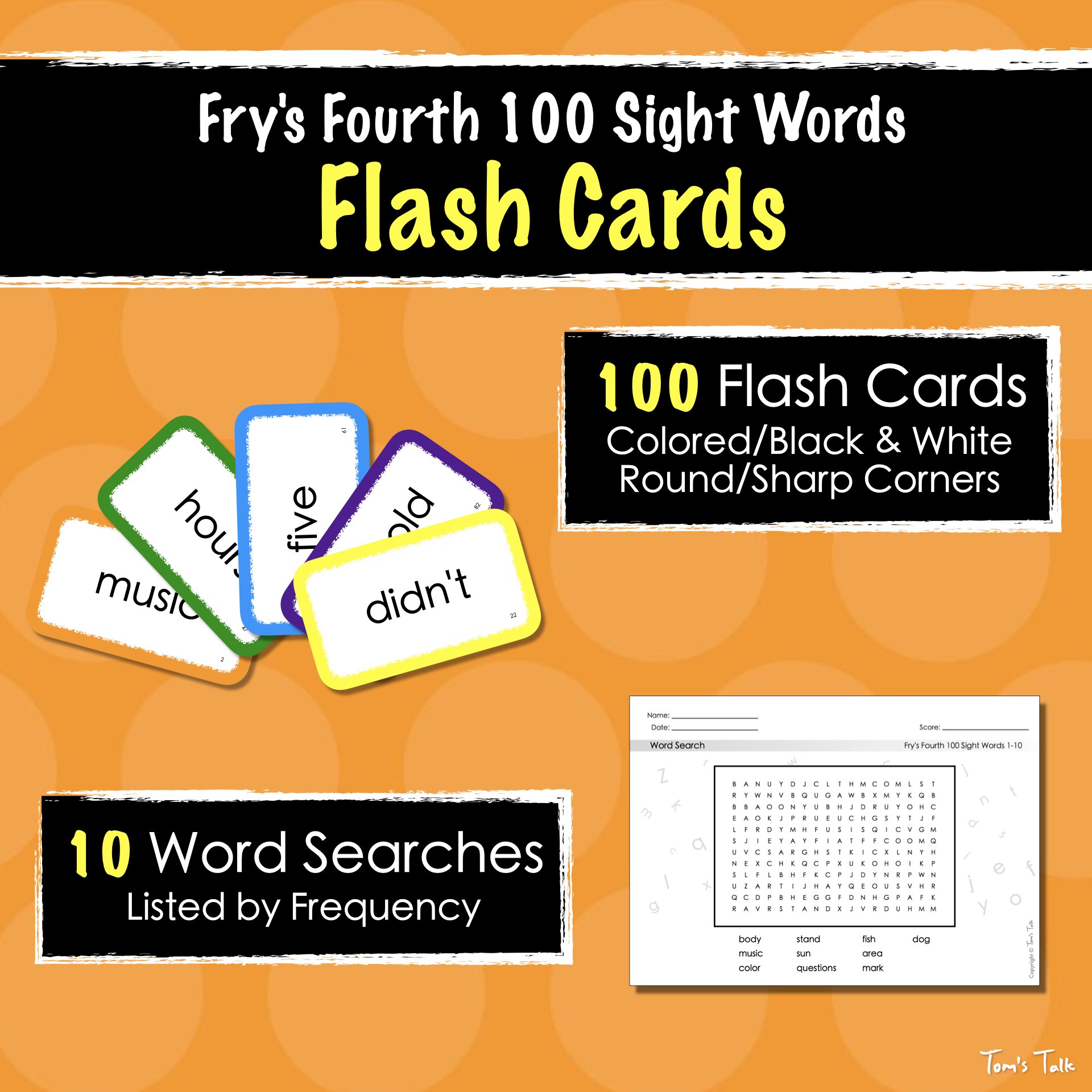Fry's Fourth 100 Sight Words Fill-in-the-Blanks Worksheets + More ...