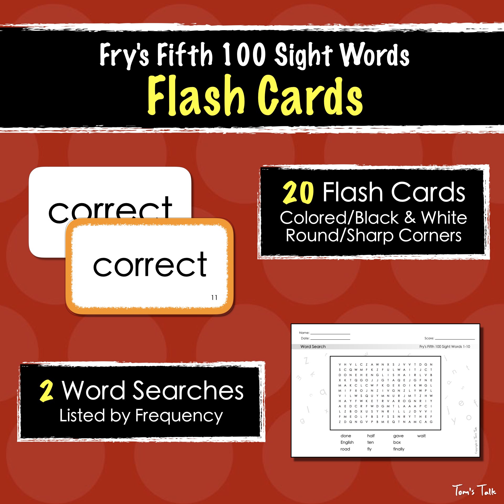 SAMPLE Fry's Fifth 100 Sight Words Fill-in-the-Blanks and More! | Made ...