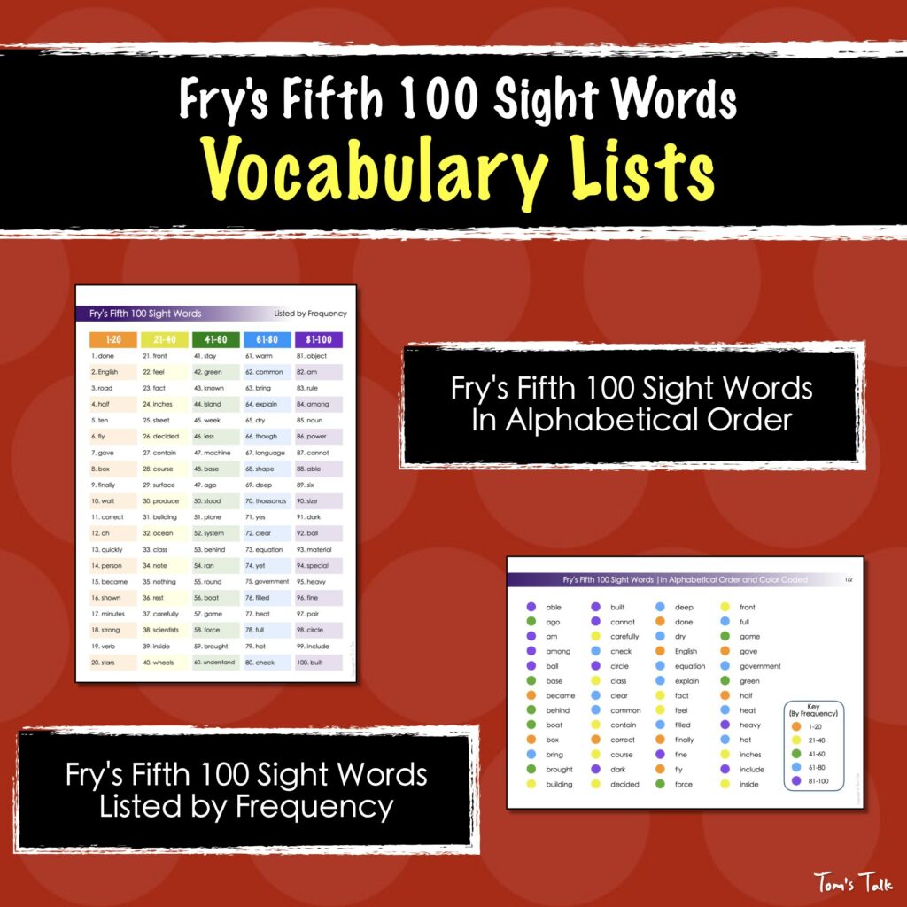 SAMPLE Fry's Fifth 100 Sight Words Fill-in-the-Blanks and More! - Made ...