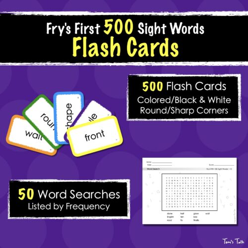 Fry's First 500 Sight Words Fill-in-the-Blanks Worksheets + More ...