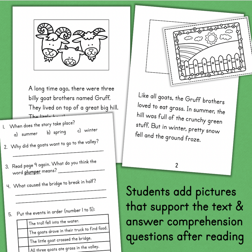 The 3 Billy Goats Gruff Consonant R Blends Decodable Reader ...