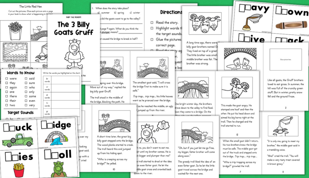 The 3 Billy Goats Gruff Consonant R Blends Decodable Reader ...