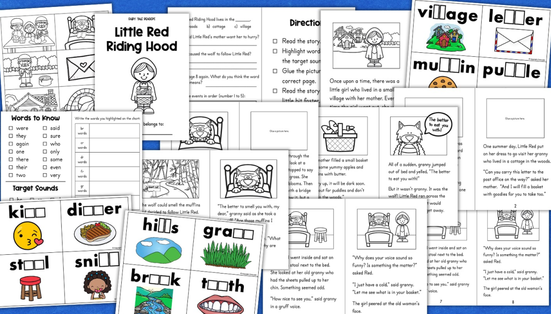 Little Red Riding Hood Double Consonants & Vowels Decodable Reader ...