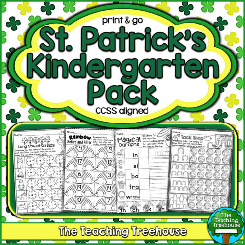 St. Patrick's Kindergarten Pack, No Prep, CCSS Aligned | Made By Teachers
