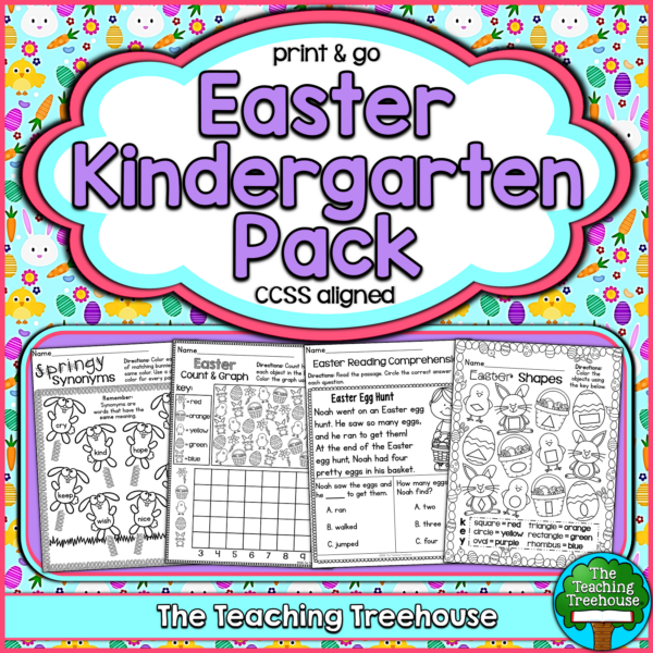 Easter Kindergarten Pack, No Prep, CCSS Aligned - Made By Teachers