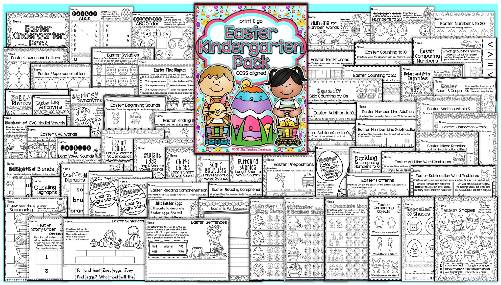 Easter Kindergarten Pack, No Prep, CCSS Aligned | Made By Teachers