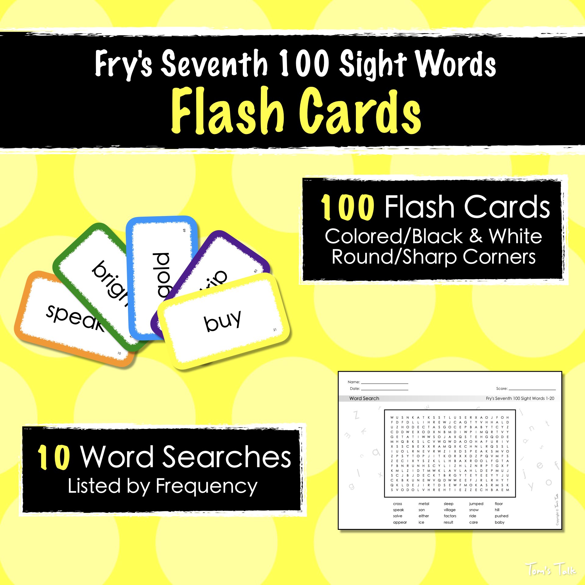 Fry's Seventh 100 Sight Words Fill-in-the-Blanks Worksheets + More ...