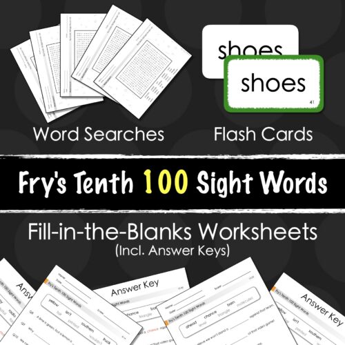 All of Fry's 1000 Sight Words Fill-in-the-Blanks Worksheets + More ...