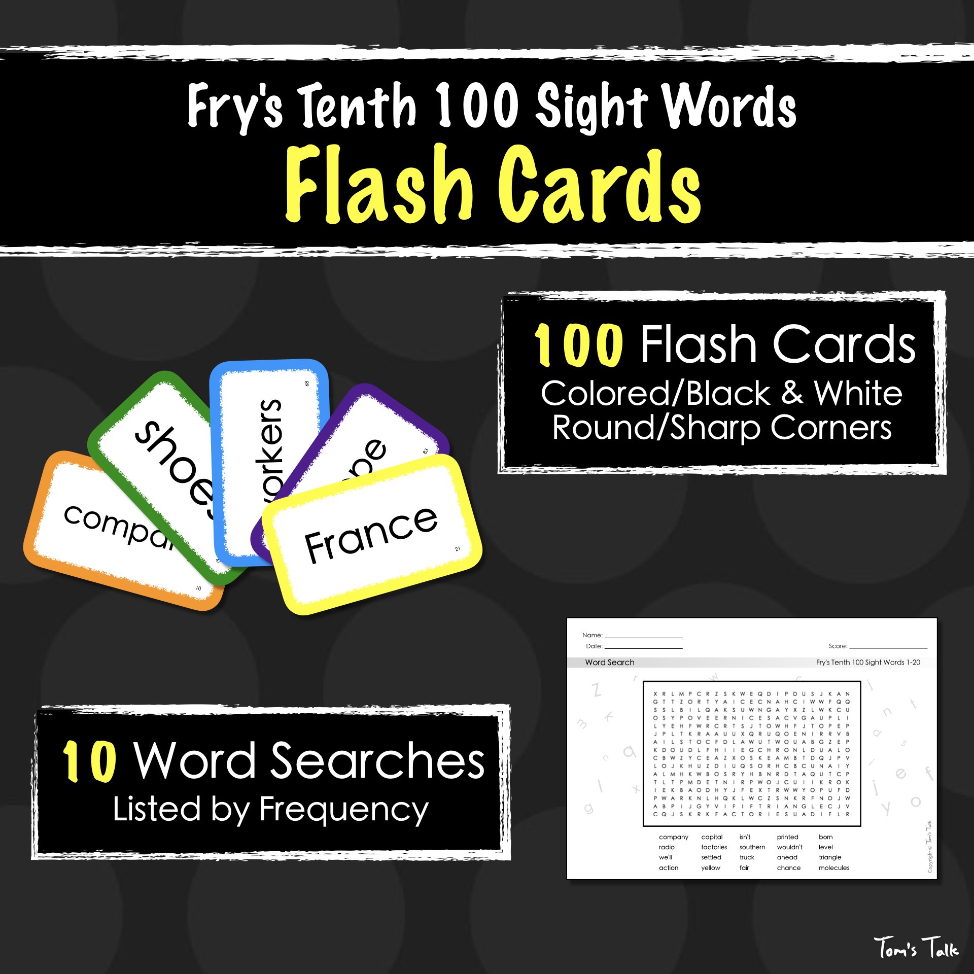Fry's Tenth 100 Sight Words Fill-in-the-Blanks Worksheets + More ...