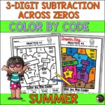 Summer 3 Digit Subtraction Across Zeros Color by Number - Made By Teachers