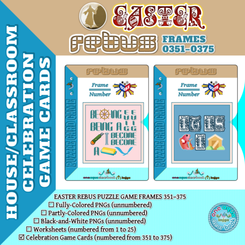 Black-and-White Rebus Puzzle Game Frames 1-100 PNG - Made By Teachers