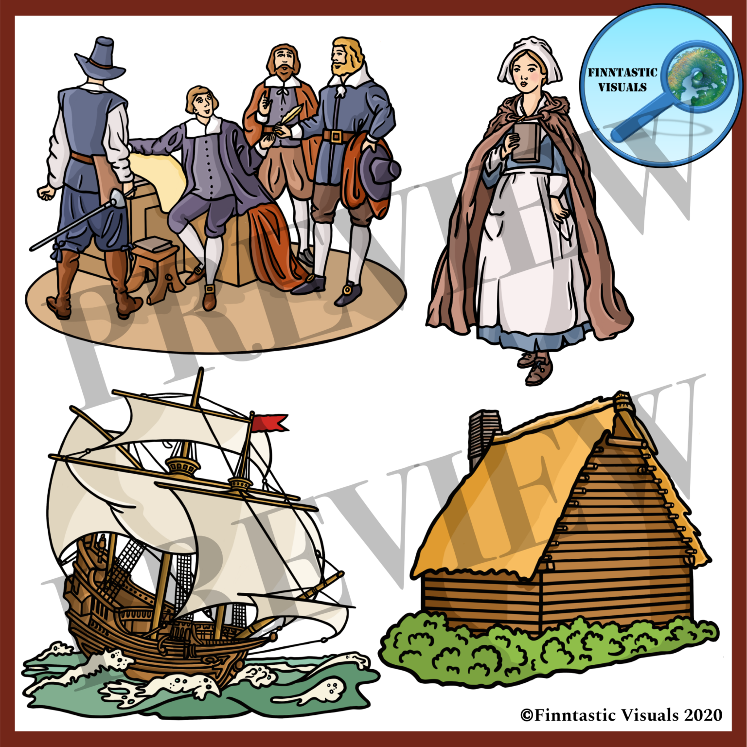 Colonial America Clip Art Life in the 13 Colonies | Made By Teachers