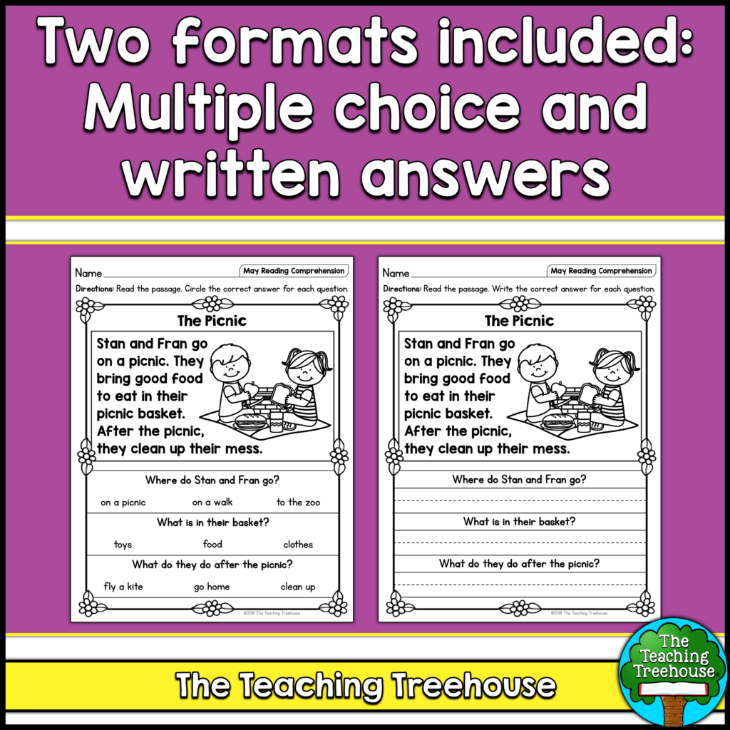 May Reading Comprehension Passages for Kindergarten and First Grade ...