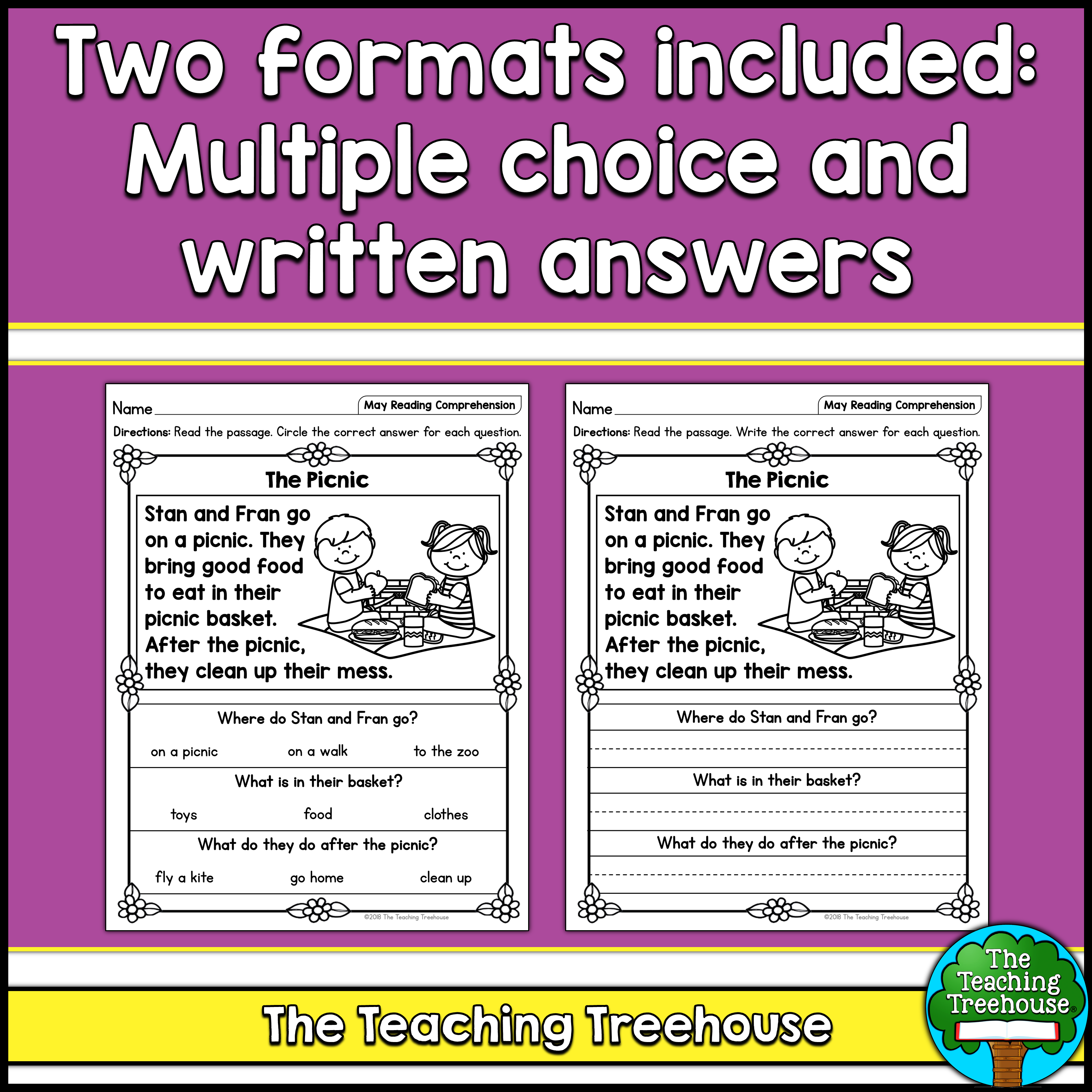 May Reading Comprehension Passages for Kindergarten and First Grade ...