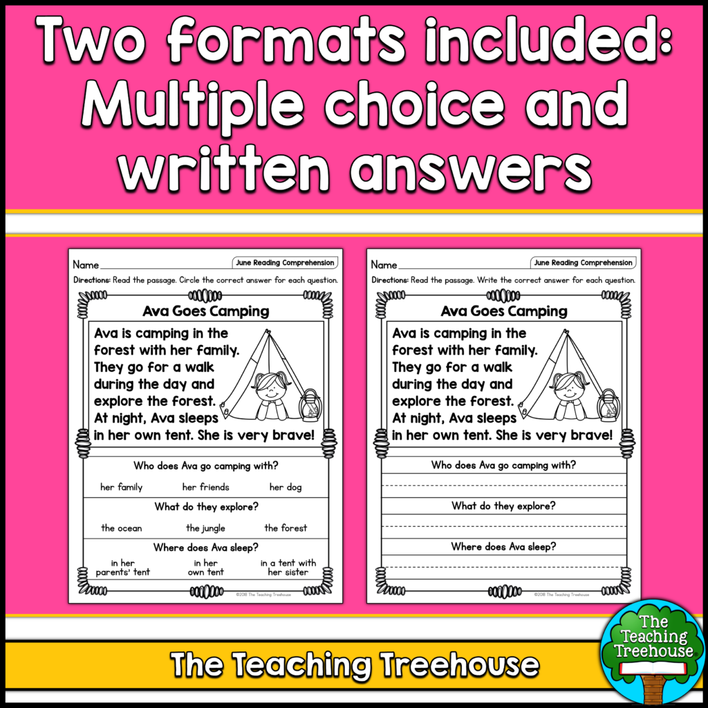 June Reading Comprehension Passages for Kindergarten and First Grade ...