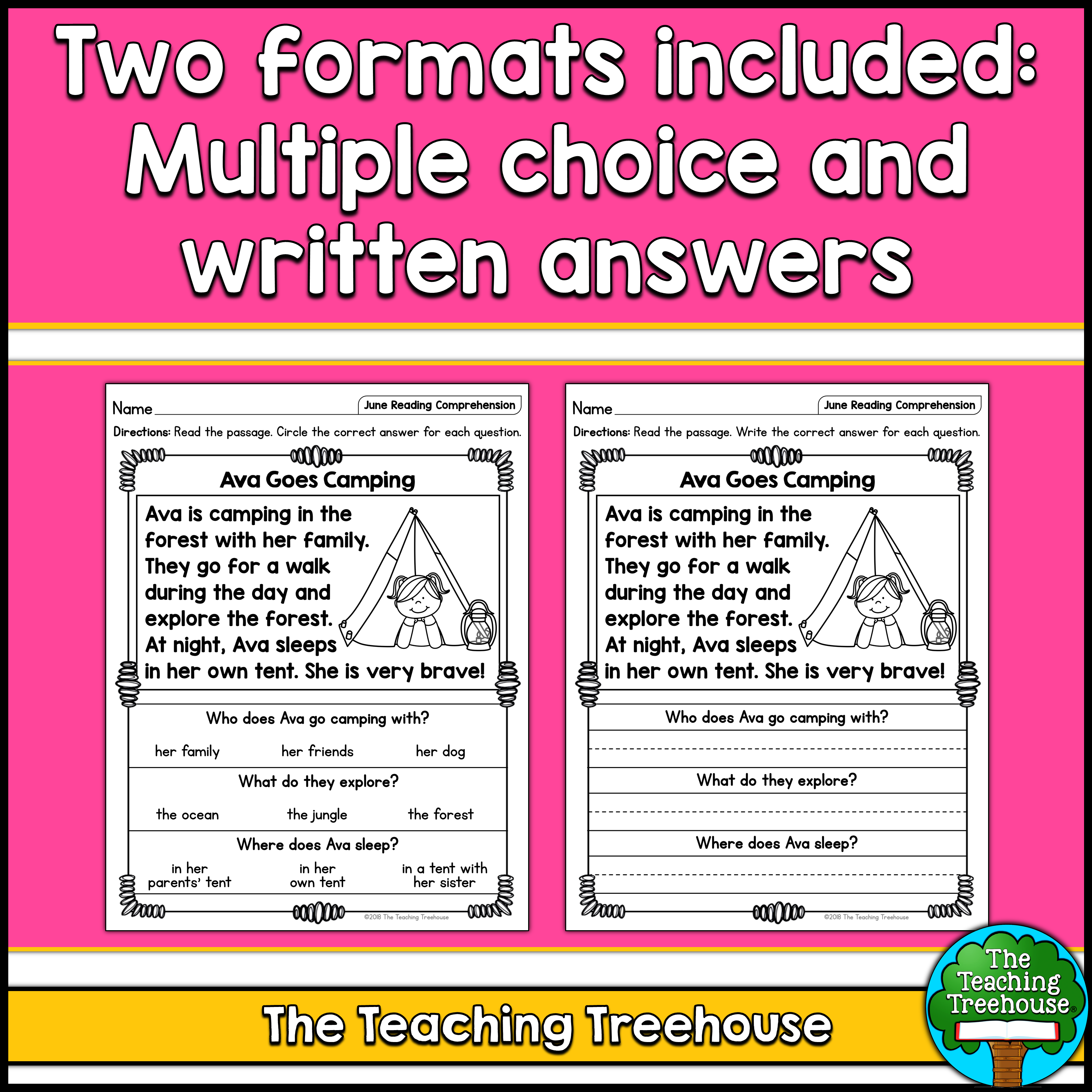 June Reading Comprehension Passages for Kindergarten and First Grade ...